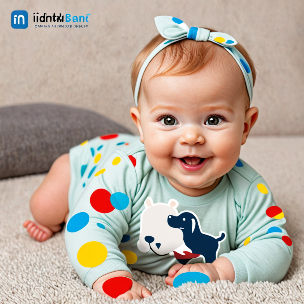 Generate me a logo with a happy baby