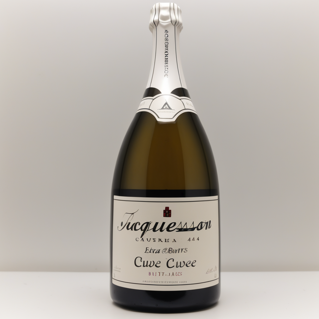 Elegant Bottle of Jacquesson Champagne Cuvée with Distinctive Label Design