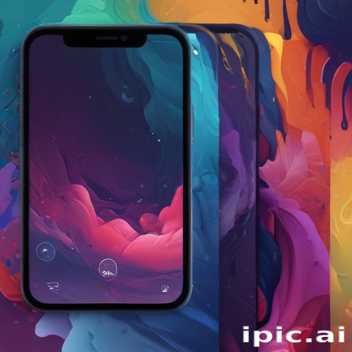 Vibrant Abstract Digital Art Displayed on a Modern Smartphone Screen