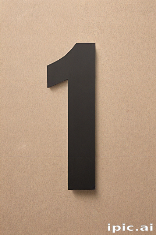 A Bold Black Number One Against a Subtle Beige Background Design.
