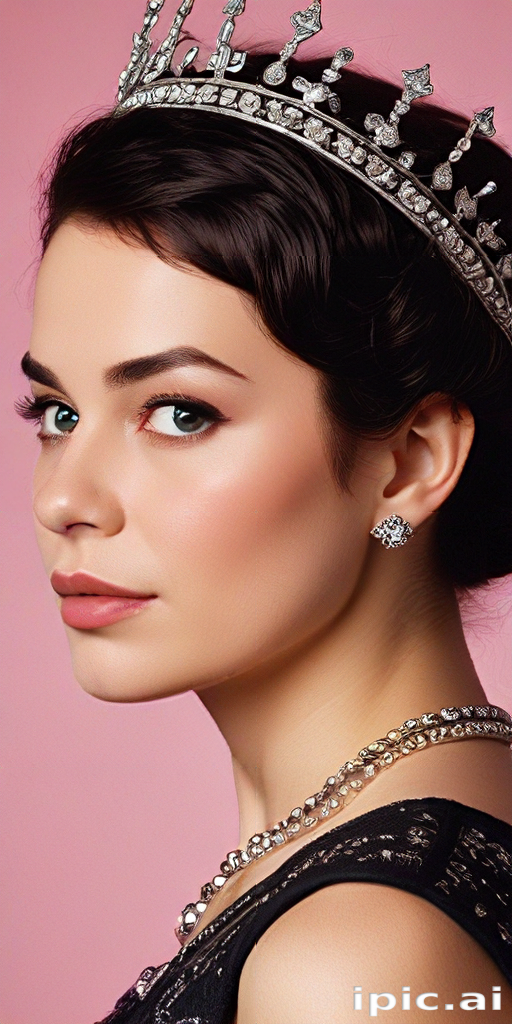 Elegant Portrait of a Regal Woman Wearing a Stunning Crown and Jewelry