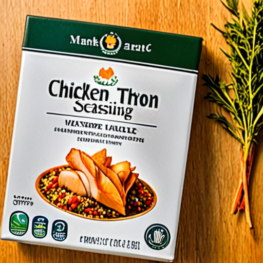 make an interesting picture of chicken thorn seasoning in the packaging.