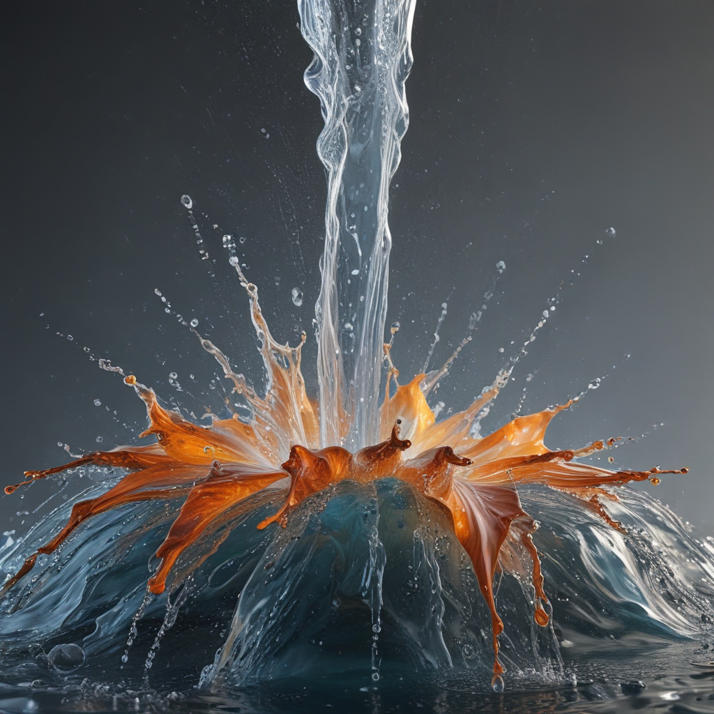Dynamic Water Splash Creating Vibrant Patterns with Stunning Color Contrast