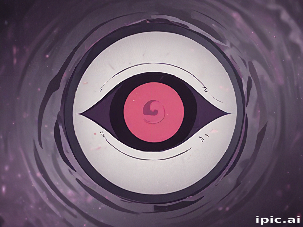 Intriguing Animated Eye Design with Spiraling Patterns and Vivid Colors.