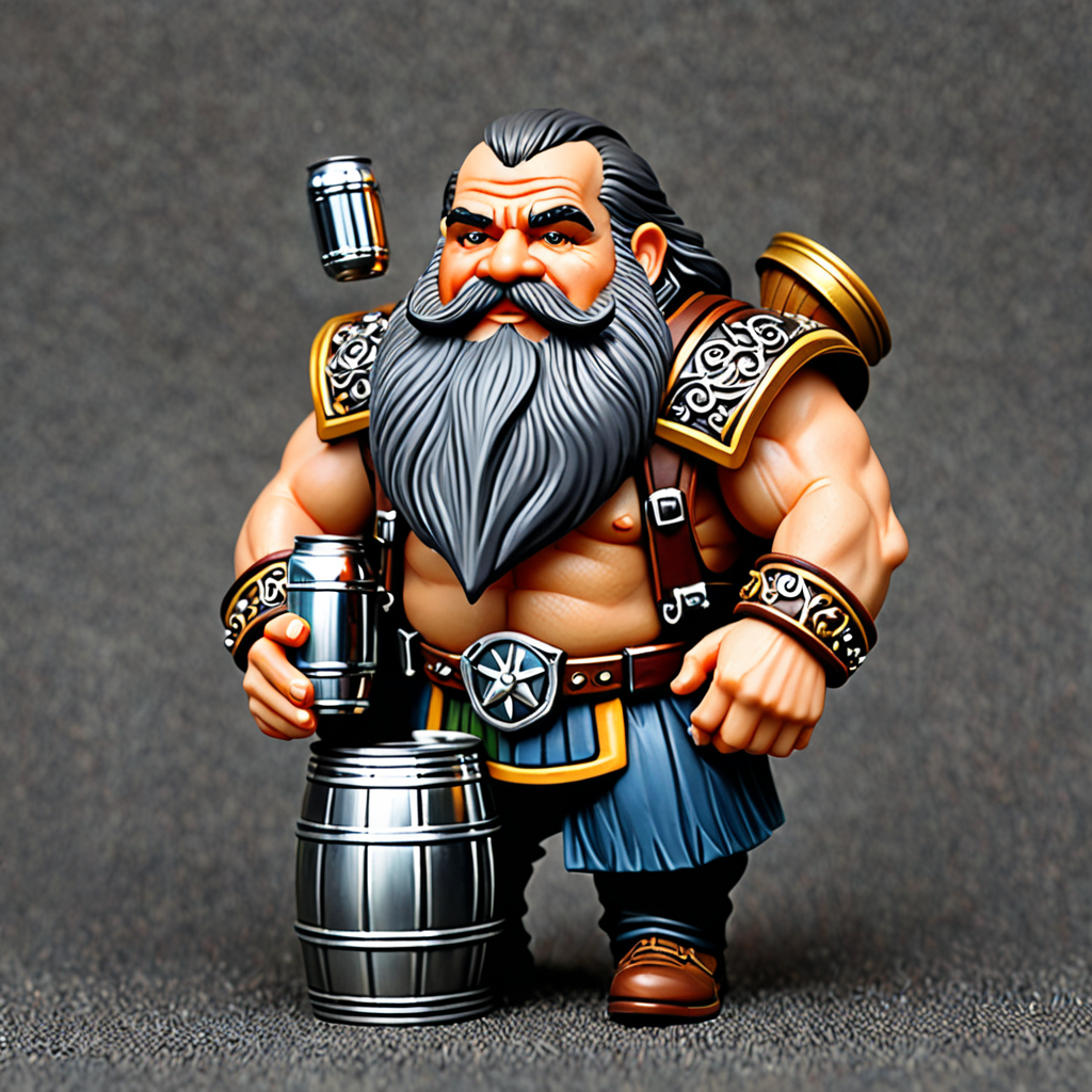 Warhammer Dwarf with a beer keg stuck in his beard