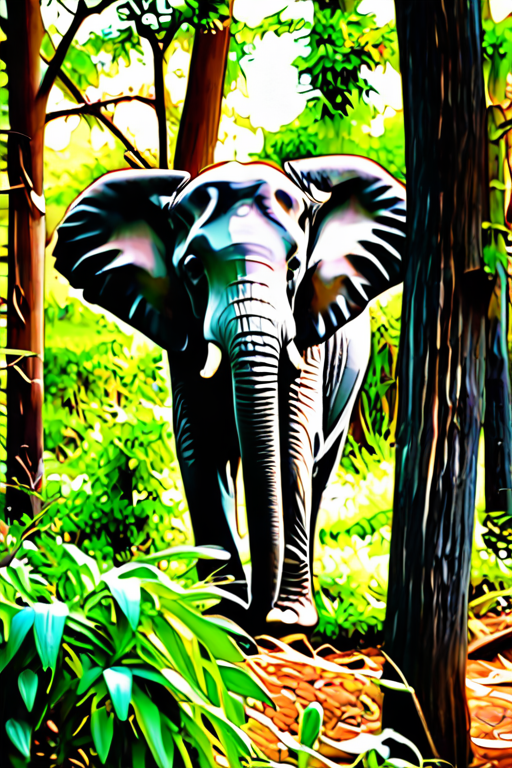 Elephant up a tree