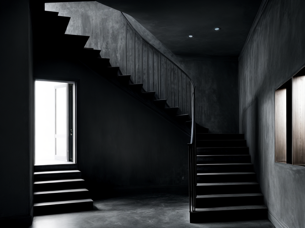 dark house, dark stairs