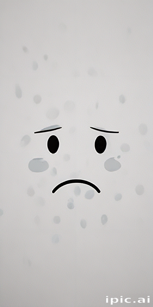 A Sad, Cartoonish Character Expressing Emotion Against a Neutral Background