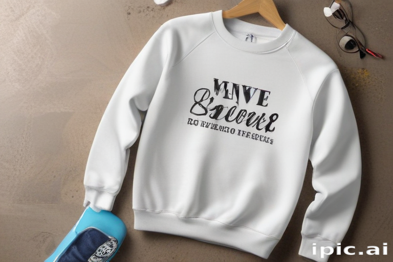 Stylish White Sweatshirt Featuring Bold Text and Modern Design Elements