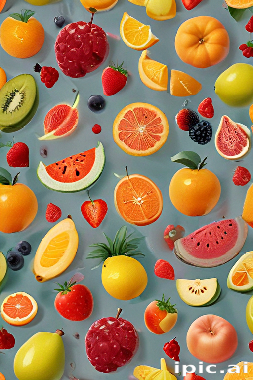 A Colorful Assortment of Fresh Fruits Arranged Beautifully on a Light ...