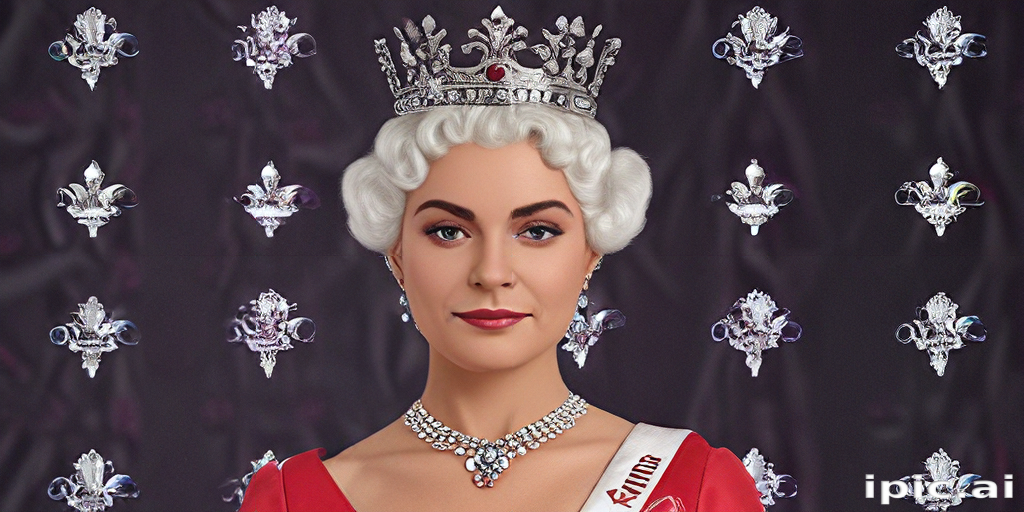 Regal Portrait of a Queen Adorned with Elegant Jewelry and Crown
