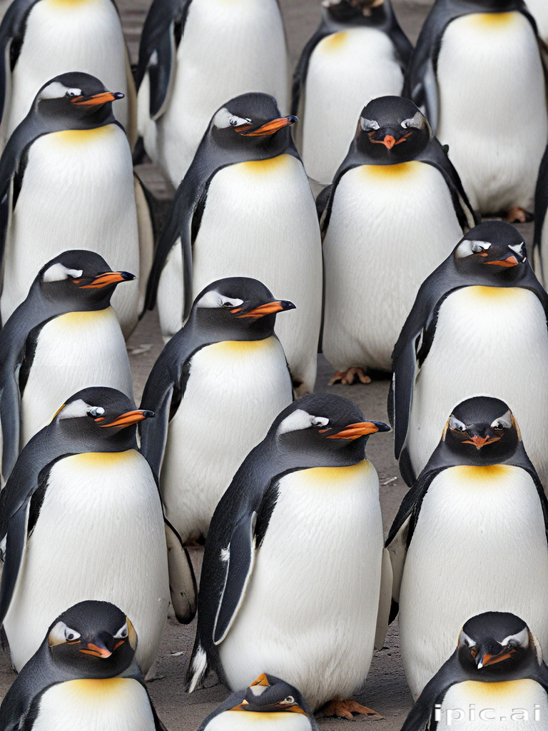 A Group of Penguins Walking Together in a Natural Habitat Setting