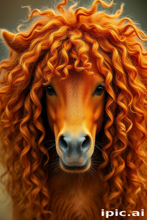 Fiery copper ringlets frame the face in a wild and untamed mane, with ...