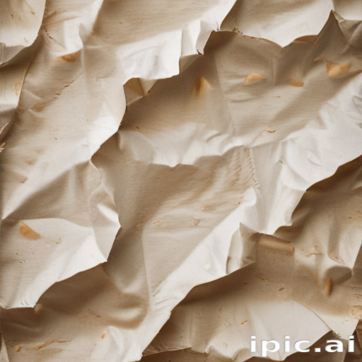 Textured Crumpled Paper Background with Soft Light and Subtle Shadows.
