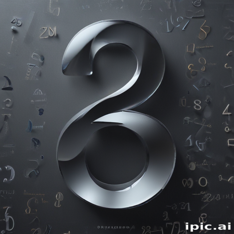 Elegant Display of the Number Three Surrounded by Artistic Typography ...