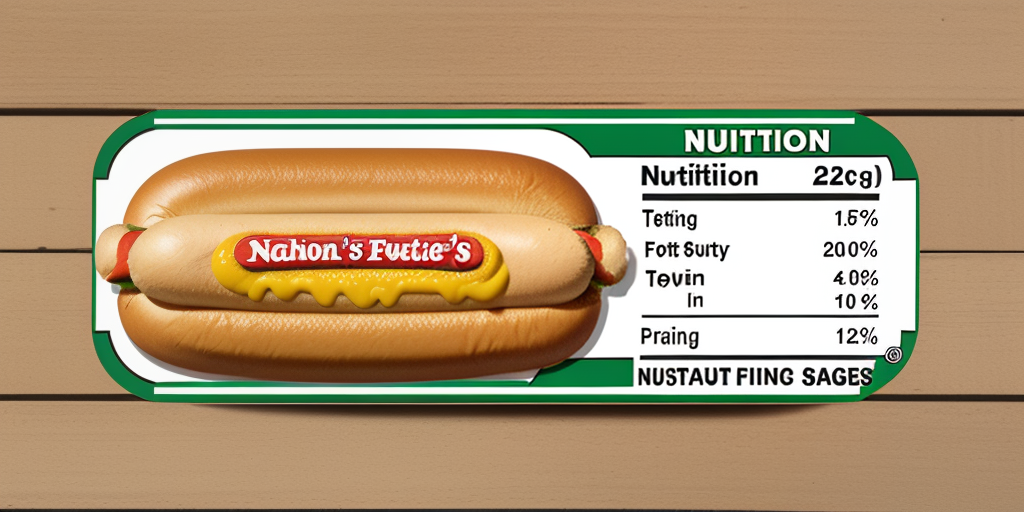 Nutritional Information Label for a Delicious Hot Dog with Toppings
