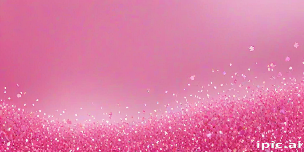 Soft Pink Background with Sparkling Glitter and Delicate Petals Floating
