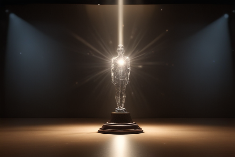 Radiant Figure Illuminated on a Stage with Dramatic Spotlight Effect