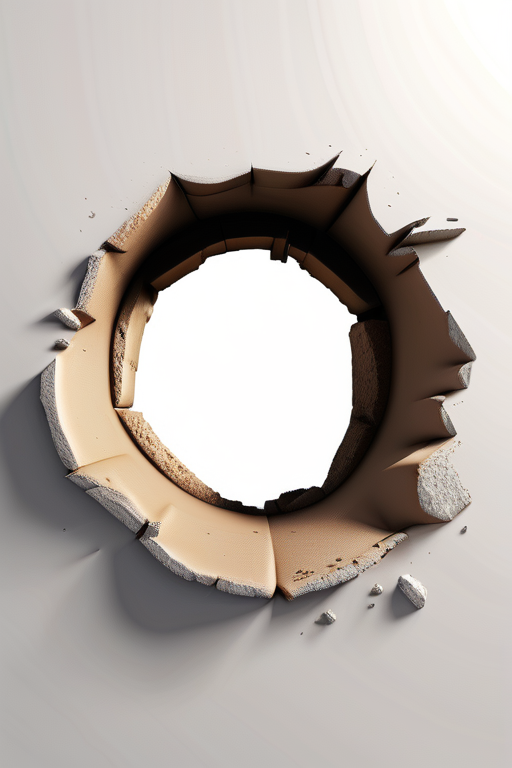 An Impressive Circular Hole in the Ground Surrounded by Crumbling Material