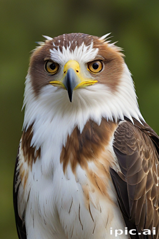 Majestic Close-Up of a Fierce Hawk with Striking Features and Intense Gaze
