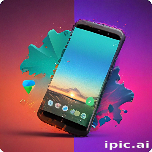 Vibrant Smartphone Display Surrounded by Colorful Splashes and Digital ...