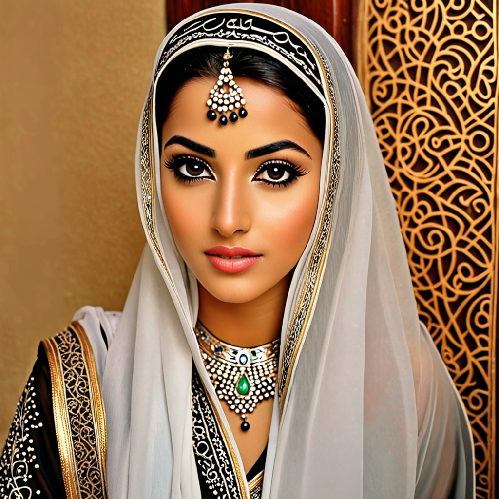 4 pictures of a Arabian girl