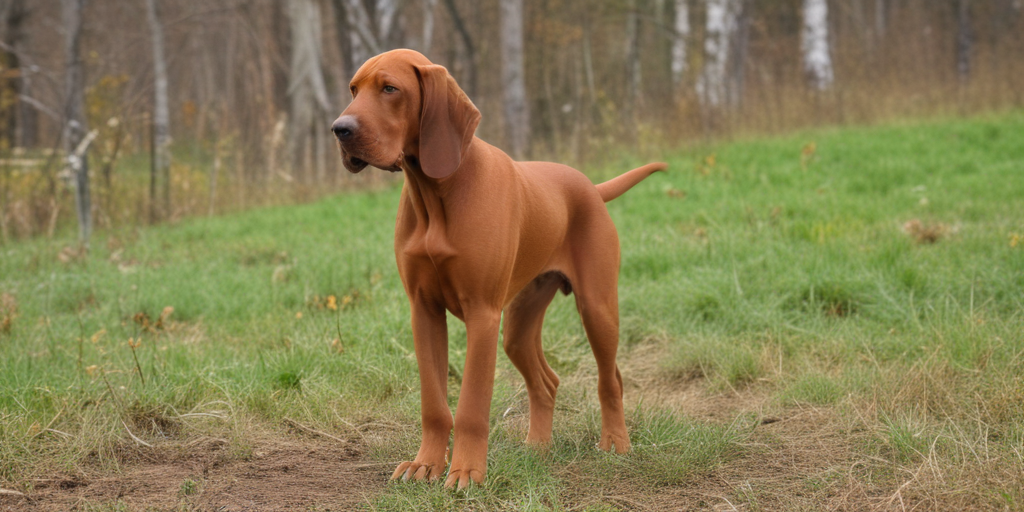 A Majestic Dog Stands Proudly in a Serene Green Landscape.