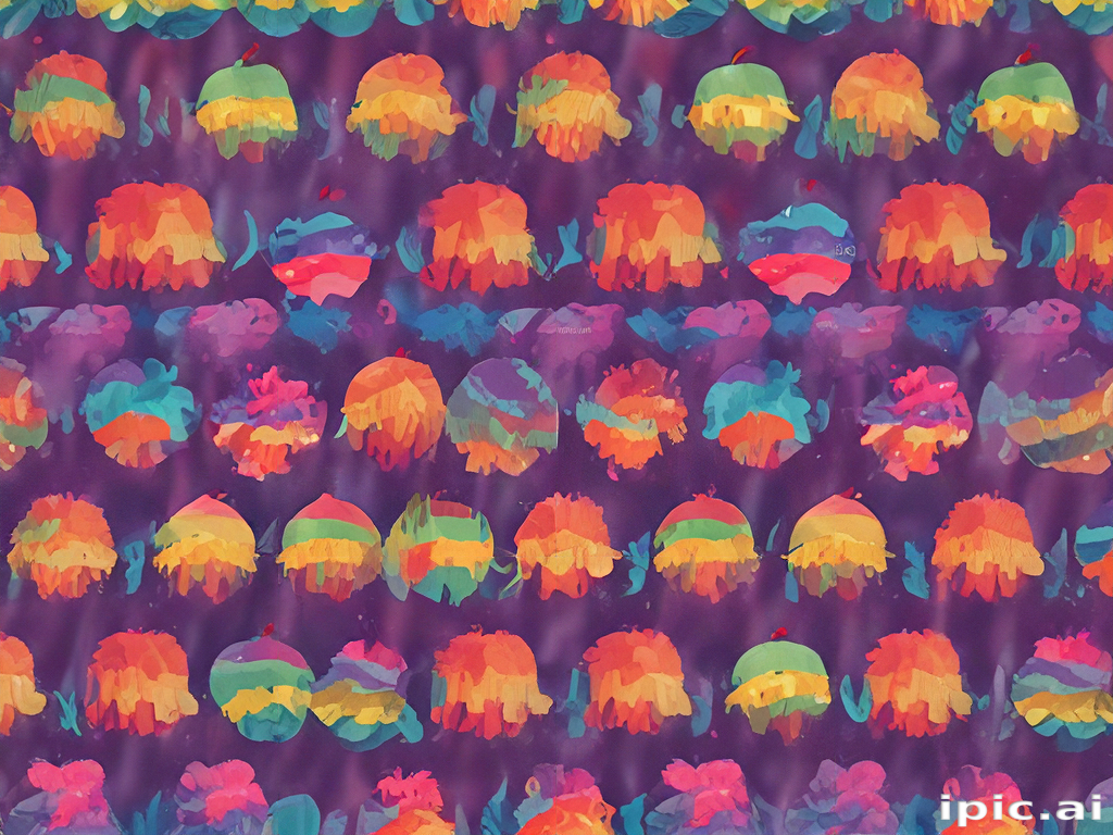 Colorful Abstract Pattern Featuring Vibrant Jellyfish Against a Dark ...