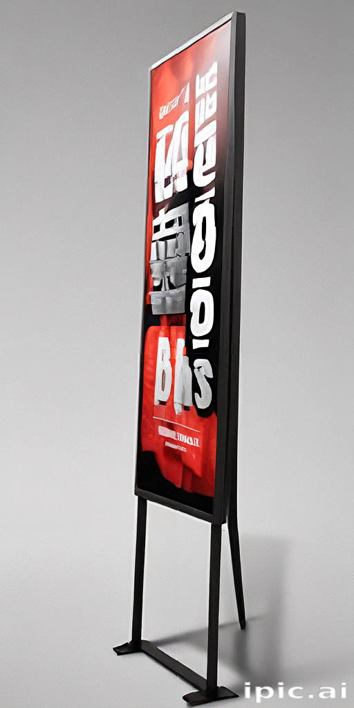 Eye-Catching Display Sign Featuring Bold Red and Black Typography Design