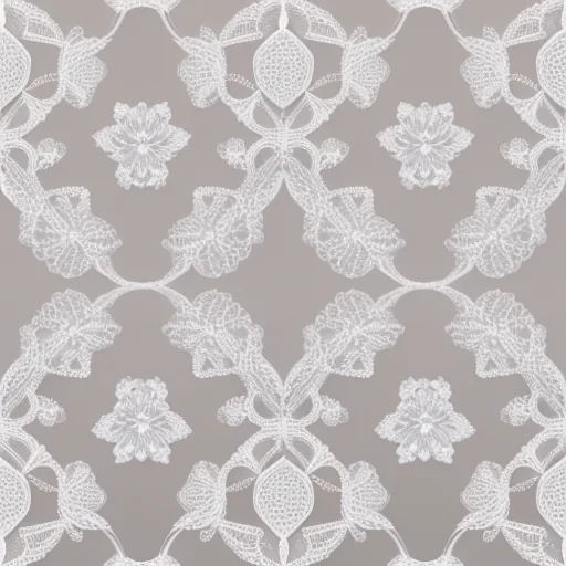 Intricate White Lace Pattern on a Soft Gray Background for Elegant Design.