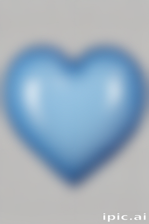 A Soft and Shiny Blue Heart Symbolizing Love and Affection