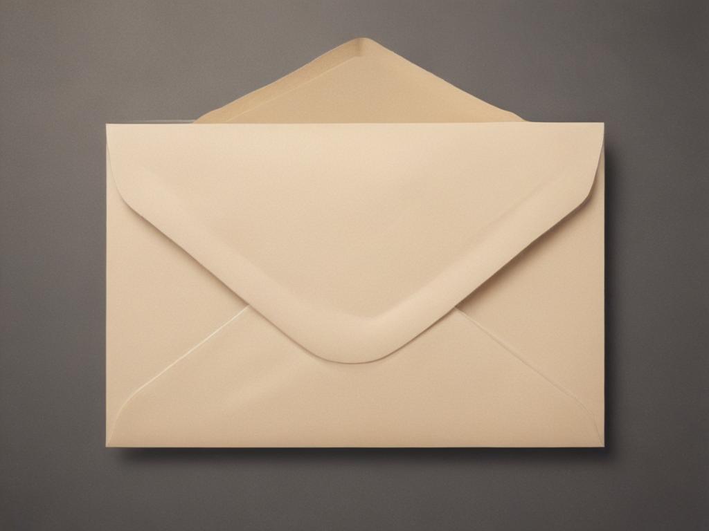 An Elegant Beige Envelope with a Classic Flap on a Dark Background