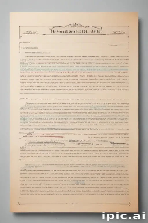 Historical Document Featuring Elaborate Calligraphy and Intricate ...