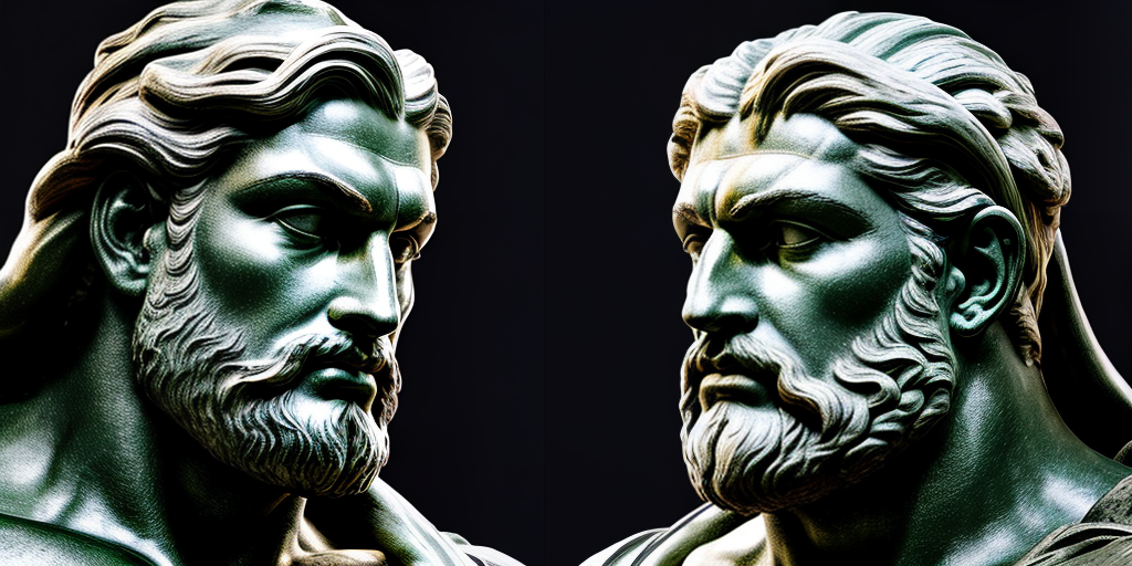 BIG ESTATUE OF ZEUS FACE TO FACE WITH BIG ESTATUE OF HERCULES, ONE ...
