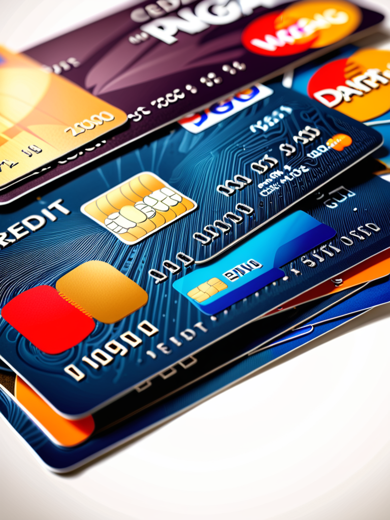 A Close-Up View of Various Credit and Debit Cards Stacked Together.