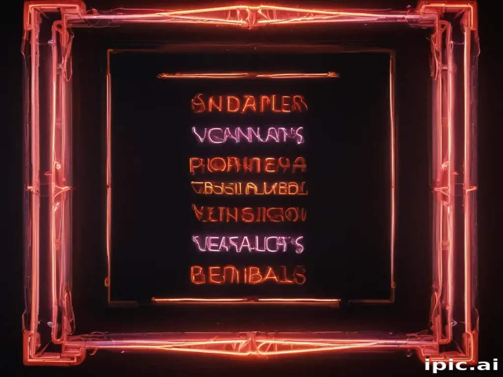 Colorful Neon Sign Displaying Intriguing Phrases in Vibrant Light Frame