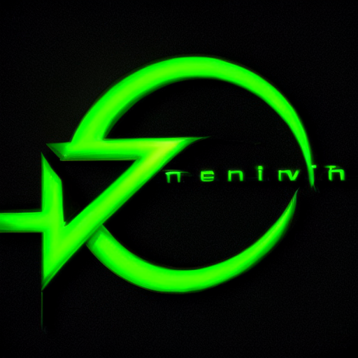 the name Zonia glowing green with a black background.