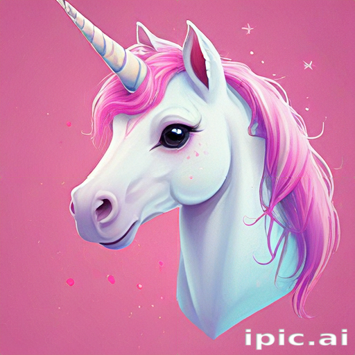 Whimsical Unicorn with Pink Mane Against a Magical Pink Background