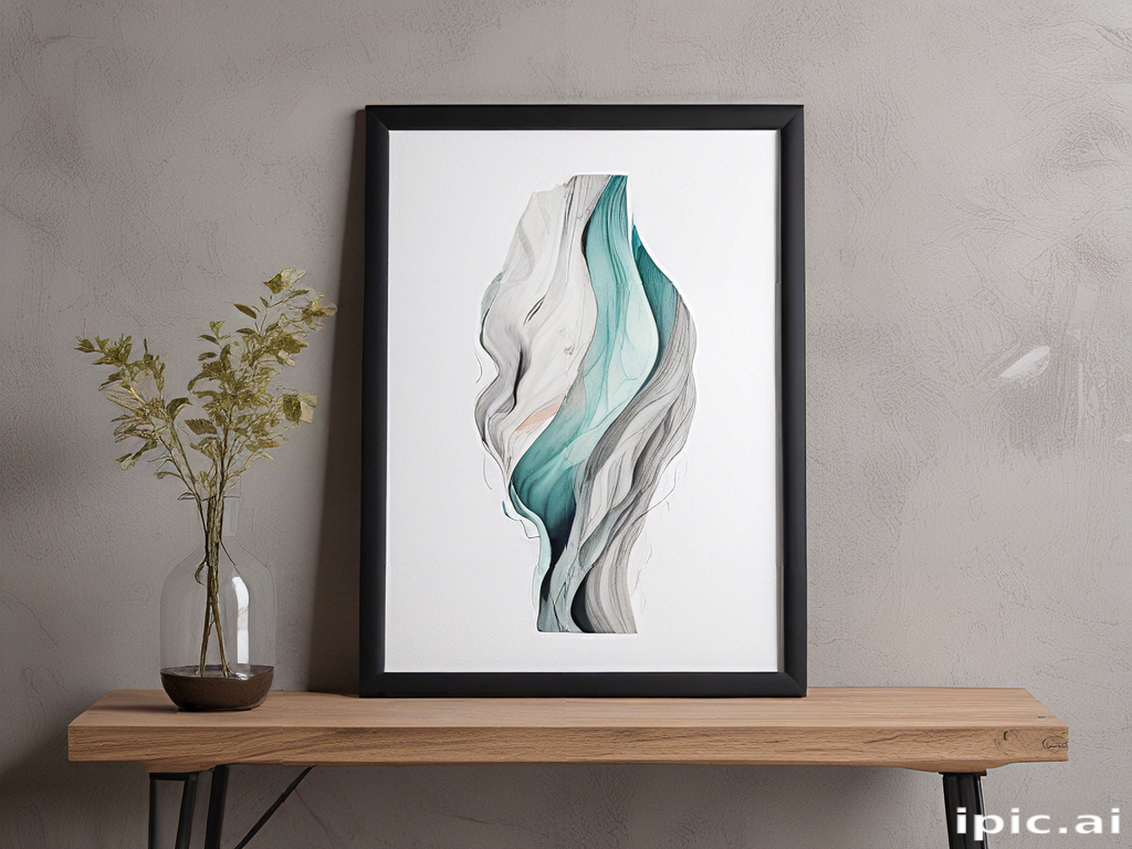 Elegant Abstract Art Piece Featuring Flowing Lines and Soft Colors