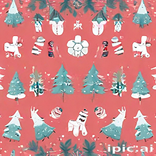 Festive Holiday Pattern Featuring Snowmen, Christmas Trees, and ...