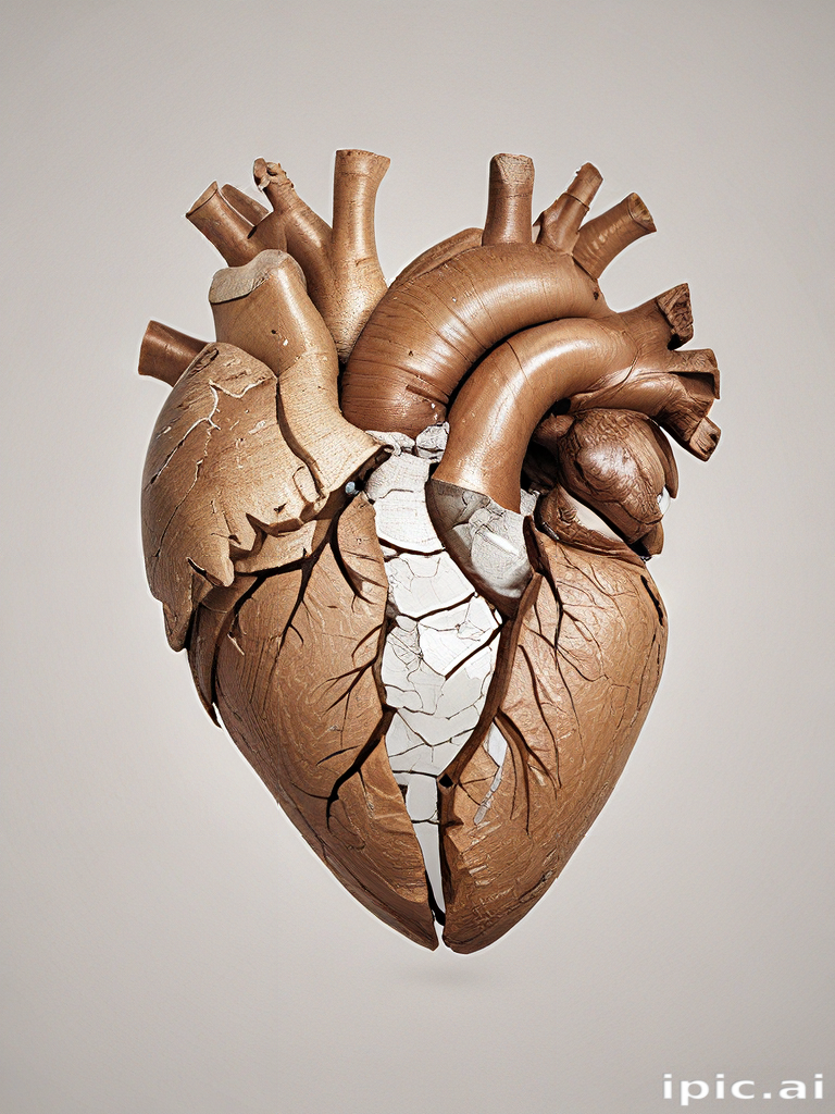 An Artistic Representation of a Heart Cracking Open to Reveal Emotion
