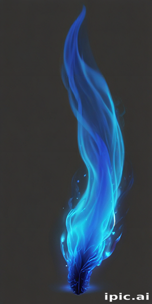 Elegant Swirls of Ethereal Blue Flames Dancing in the Darkness