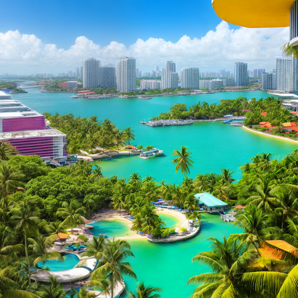 modern colourful tropical city