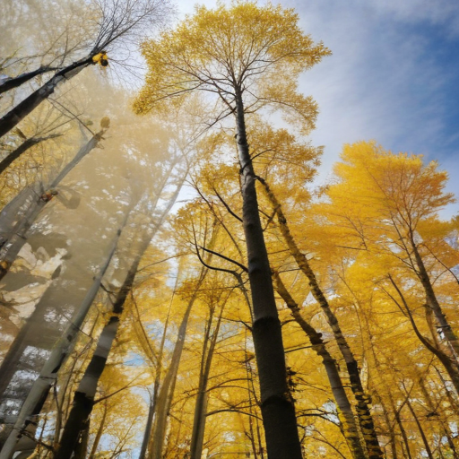 Tall tree with yellow leaves