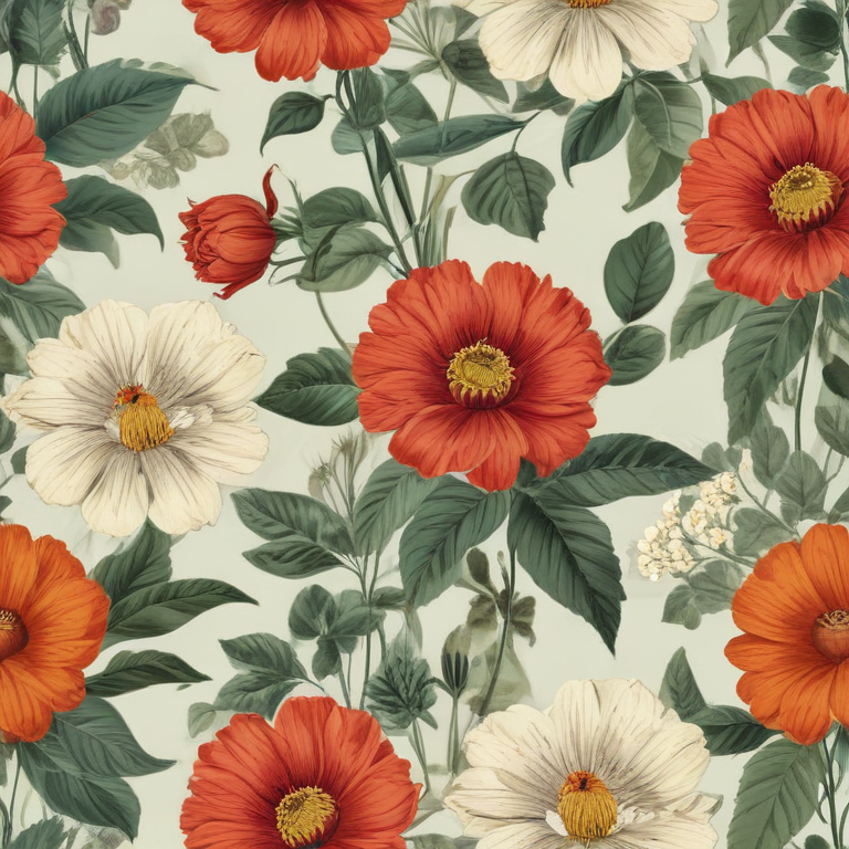 Vibrant Floral Pattern Featuring Colorful Flowers Against a Soft Background