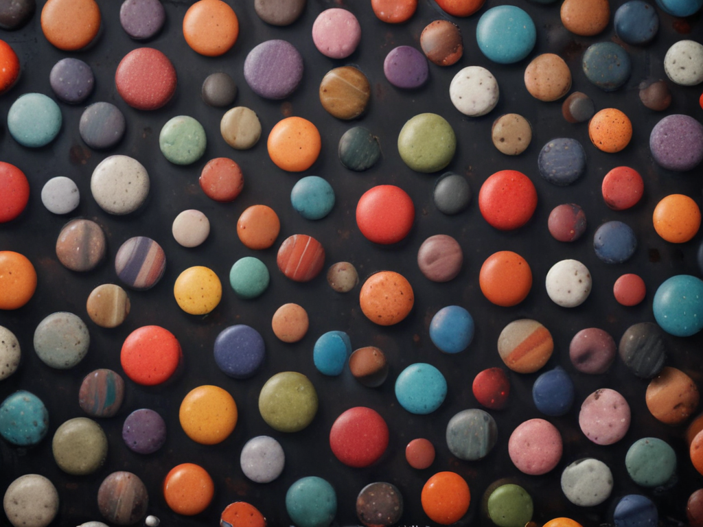 Colorful Collection of Round Pebbles Displayed in Various Sizes and ...