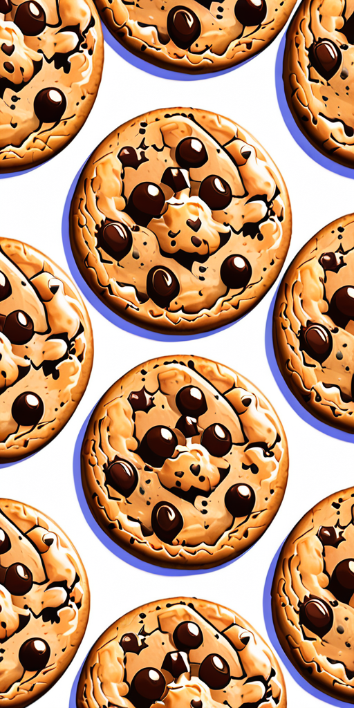 Deliciously Decorated Chocolate Chip Cookies Arranged in a Fun Pattern