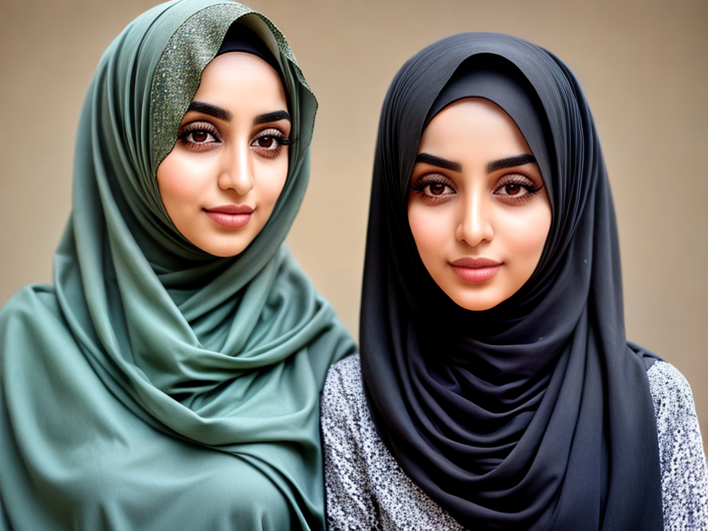 A very beautiful Iranian hijab girl with curly hair and thin and ...