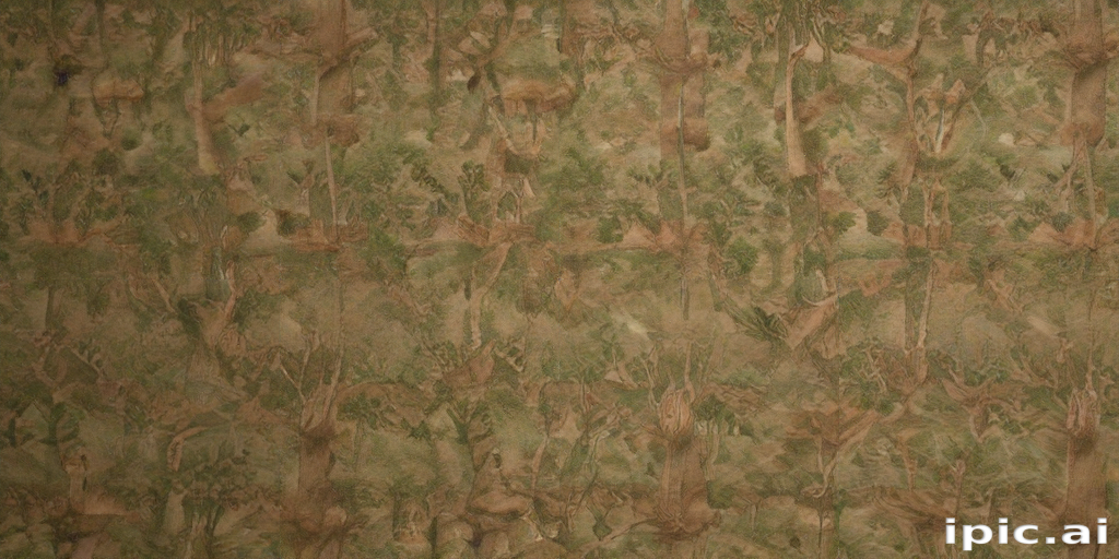 Intricate Forest Landscape Pattern with Lush Greenery and Hidden ...