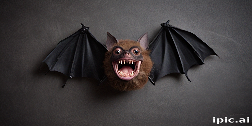 A Spooky and Impressive Wall Decor Featuring a Realistic Bat Head.